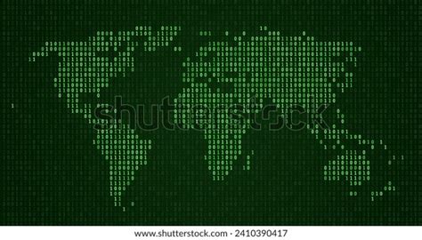 World Map Shown Binary Code Pattern Stock Vector Royalty Free