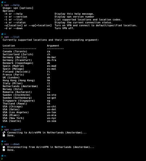 Onodrim Vpn An Elegant Command Line Interface For AzireVPNs WireGuard Service For The Fish