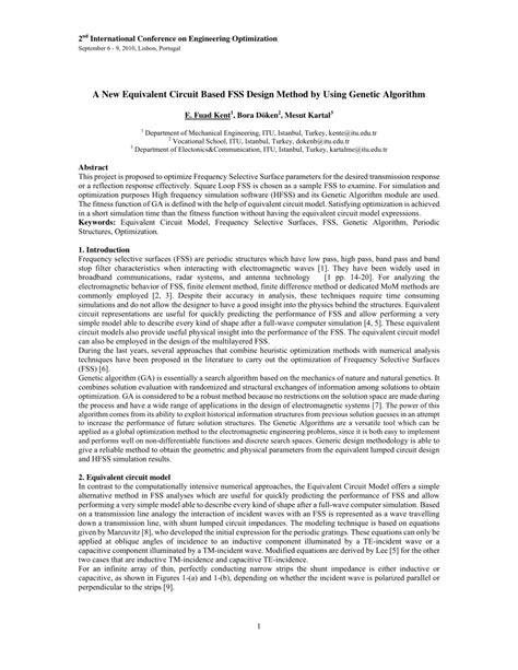 pdf a new equivalent circuit based fss design method by using genetic