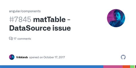 Mattable Datasource Issue · Issue 7845 · Angularcomponents · Github