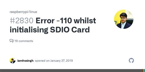 error 110 whilst initialising sdio card · issue 2830 · raspberrypi