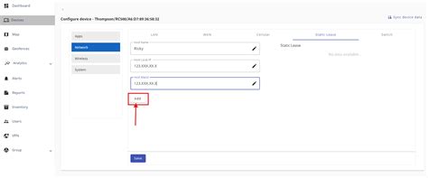 how to add static lease on rc500