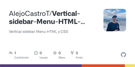 Github Alejocastrotvertical Sidebar Menu Html Css Vertical Sidebar