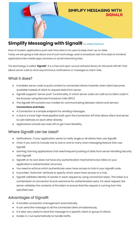 How Signalr Can Simplify Your Messaging Needs Virtuoso Infotech Pdf