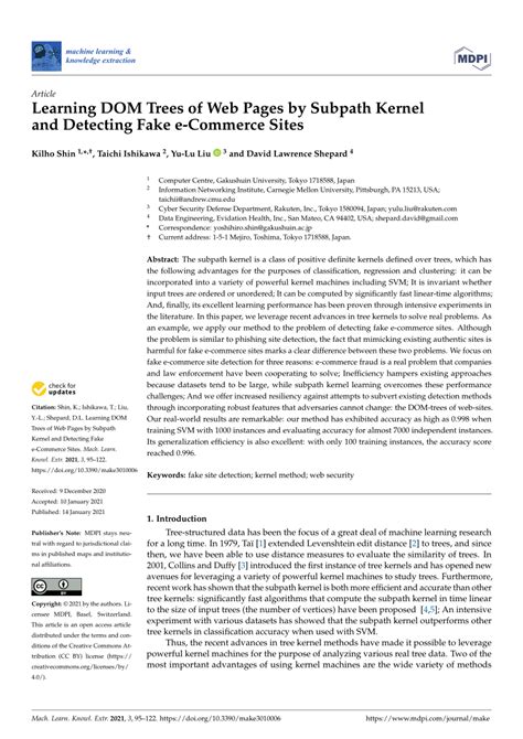 Pdf Learning Dom Trees Of Web Pages By Subpath Kernel And Detecting
