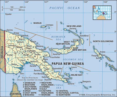 map of papua new guinea and geographical facts where papua new guinea