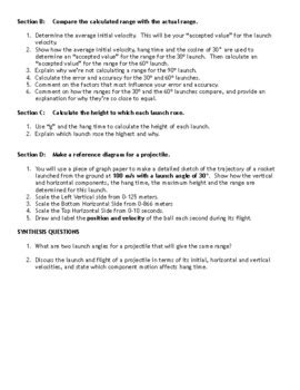Physics Lab Projectile Motion II Rocket Launch By Andy Lowe TPT