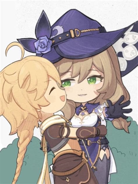 Aether And Lisa Genshin Impact Drawn By Yuushiba Danbooru