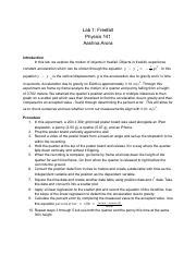 Exploring Freefall Motion Lab Results Analysis Physics Course Hero