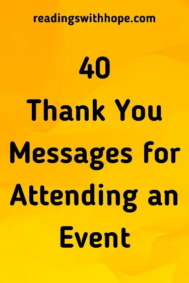 40 Thank You Messages For Attending An Event