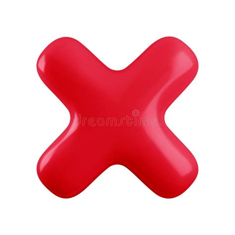 Vector 3d Red Cross X Realistic Icon Trendy Plastic Wrong Red Check Mark Delete Sign On White