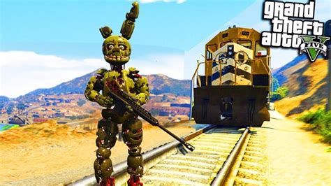 АНИМАТРОНИКИ УГНАЛИ ПОЕЗД В ГТА 5 ночей ФРЕДДИ МУЛЬТИК ПРИКЛЮЧЕНИЯ АНИМА Gta 5 Mods Gta 5