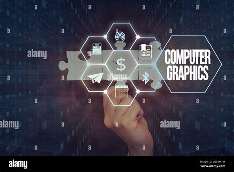 Sign Displaying Computer Graphics Business Concept Visual Representations Of Data Displayed On
