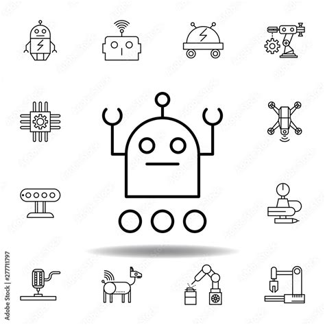 Robotics Robot Outline Icon Set Of Robotics Illustration Icons Signs Symbols Can Be Used For