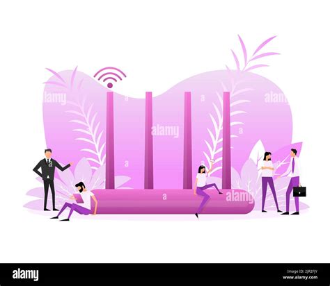 Wifi Router Device Wireless Internet Concept Router And Signal Stock Vector Image And Art Alamy
