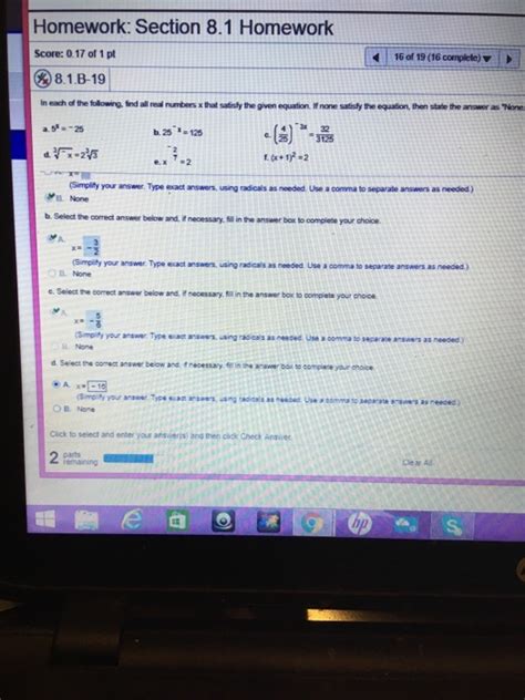 Solved Homework Section 8 1 Homework Score 0 17 Of 1 Pt 16