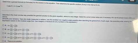 Solved Save Determine A General Formula Or Formulas For The Solution To The Equation Then