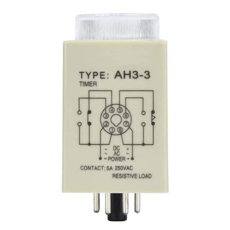 Buy AH3 3 Timer Relay Adjustable Delay Time Relay Timing Relay 8 Pins 3S For Mechanical