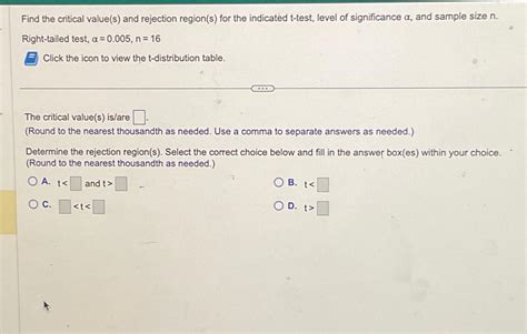 Solved Find The Critical Value S ﻿and Rejection Region S