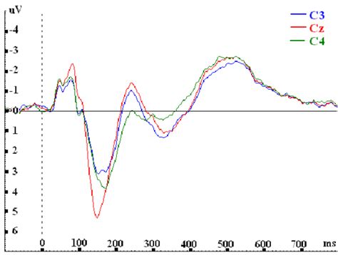 Averaged Erp Curves Of 16 Subjects Recorded From The Central Electrodes