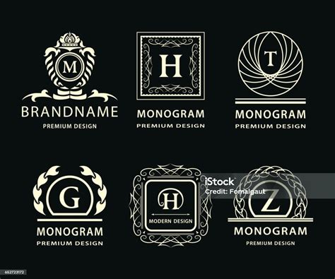 모노 그램 디자인 요소 우아한 서식 파일의 설정 프리미엄 컬렉션입니다 붓글씨 우아한 라인 아트 디자인입니다 편지 상징 로열티