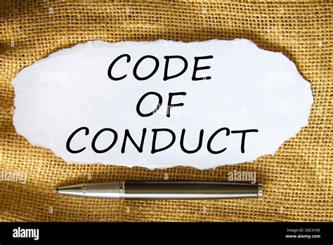 Code Of Conduct Symbol Words Code Of Conduct On White Paper Black Metallic Pen Beautiful