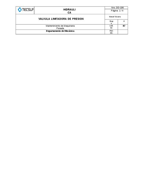 Grupohidrauc2 Hi Lab 08 1 Descargar Gratis Pdf Presión Ingeniería