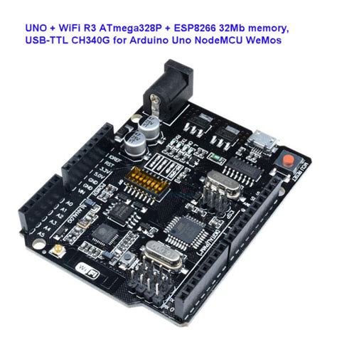 Unowifi R3 Atmega328pesp8266 32mb Usb Ttl Ch340g For Arduino Uno