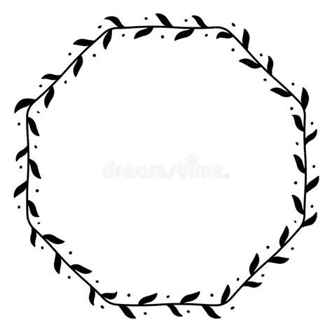Leaf Octagon Flower Frame Leaf Wreath Vector Border Floral Photo Frame