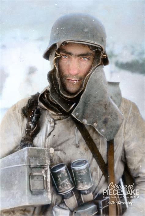 Ww2colourised A Wehrmacht Soldier Of The German 6th Army Stares Right