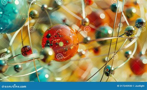 A Series Of Particle Orbits Within Different Types Of Atoms Each With