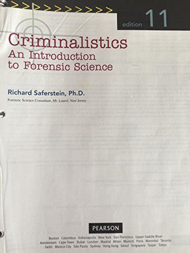 Criminalistics An Introduction To Forensic Science 11th Edition Saferstein Richard