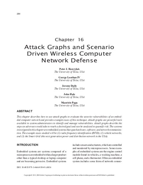 Pdf Attack Graphs And Scenario Driven Wireless Computer Network Defense Jeremy Daily