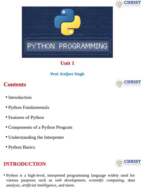 Python Unit 1 Pdf Python Programming Language Data Type