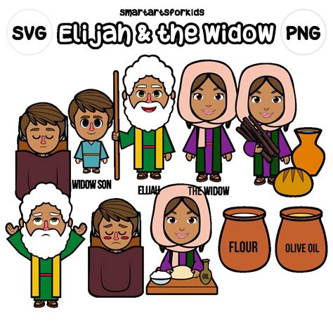 Elijah And The Widow Educational Clip Arts And Bible Stories