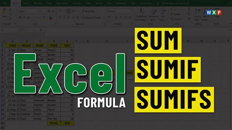 Sum Sumif Sumifs Formula In Excel Youtube