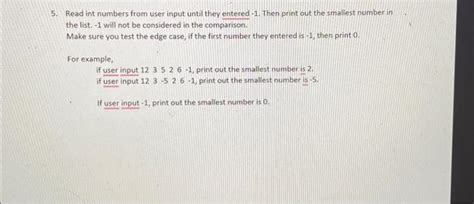 Solved 5 Read Int Numbers From User Input Until They Chegg Com