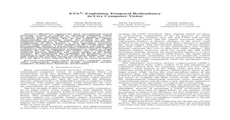 pdf eva exploiting temporal redundancy in live computer vision amc