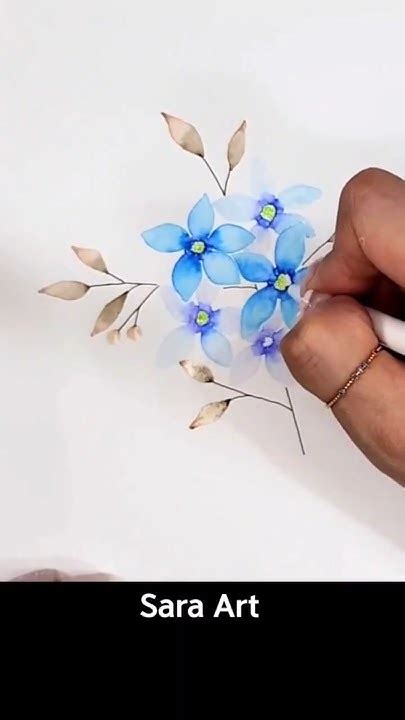 초간단 꽃 그리기 프러스펜 수채화 일러스트 Saraart Youtube