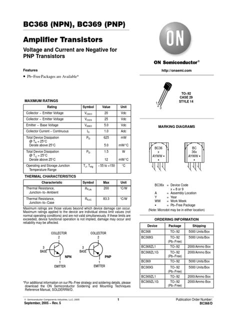 Data Sheet Pdf Bipolar Junction Transistor Electrical Engineering