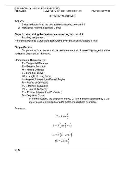 Simple Curve Surveying GEF Stuvia US