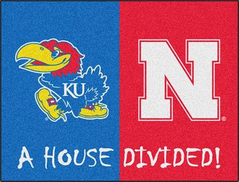 Fan Mats Ncaa Kansasnebraska House Divided Mat Soccer Baseball