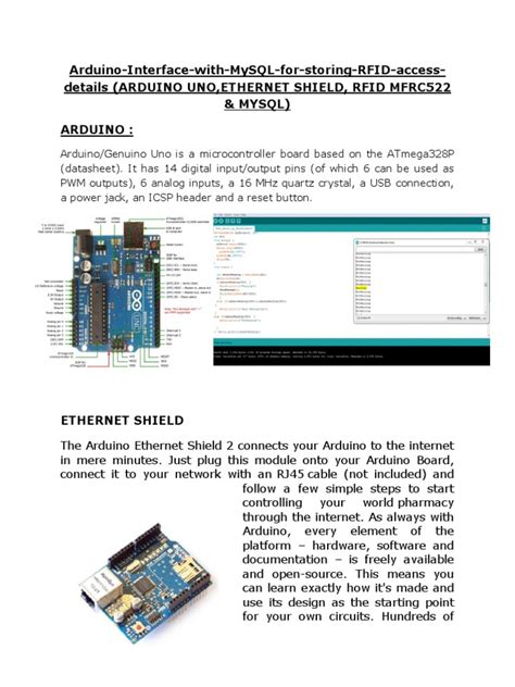 Rfid Logger With Mysql Database Pdf Arduino Digital Technology