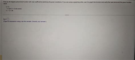 Solved Find An Nth Degree Polynomial Function With Real Chegg