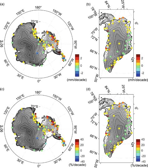 A And B Spatial Pattern Of Pwv Trends During 1994 2020 C And D