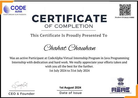 Chahat Chauhan On Linkedin Javaprogramming Certification