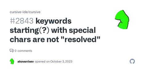 keywords starting with special chars are not resolved · issue