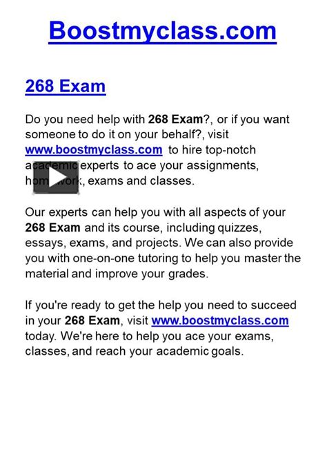Ppt 268 Exam Powerpoint Presentation Free To Download Id 9819c0 Mwfhm