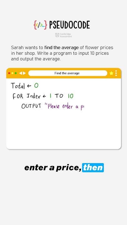 How To Find The Average In Pseudocode Youtube