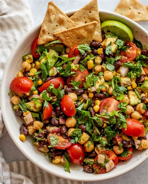 Southwest Chickpea Black Bean Salad Plant Based Rd